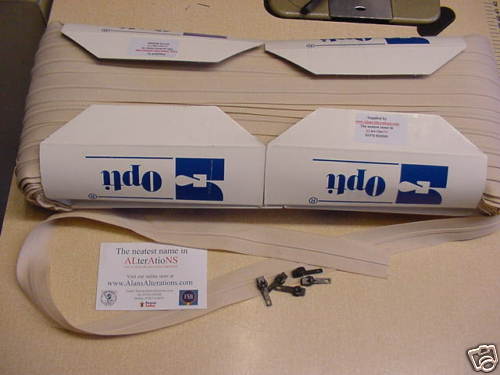 5 Metres LIGHT BEIGE OPTI CONTINUOUS CHAIN ZIP INCLUDING 5 FITTED ...