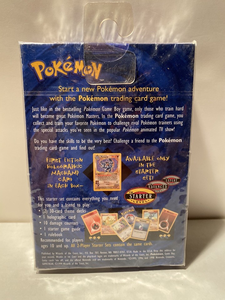 Pokemon Base 2-Player Starter Set Theme Deck Factory Sealed 1999 WOTC ...
