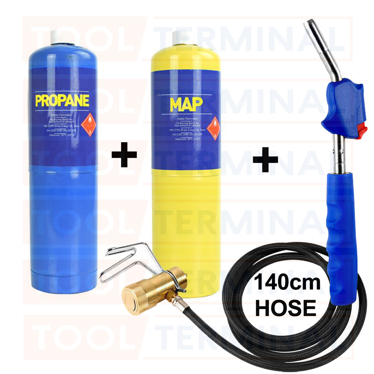 Plumbers Extension Gas Torch Blowlamp MAPP Propane 1.4m Hose Brazing ...