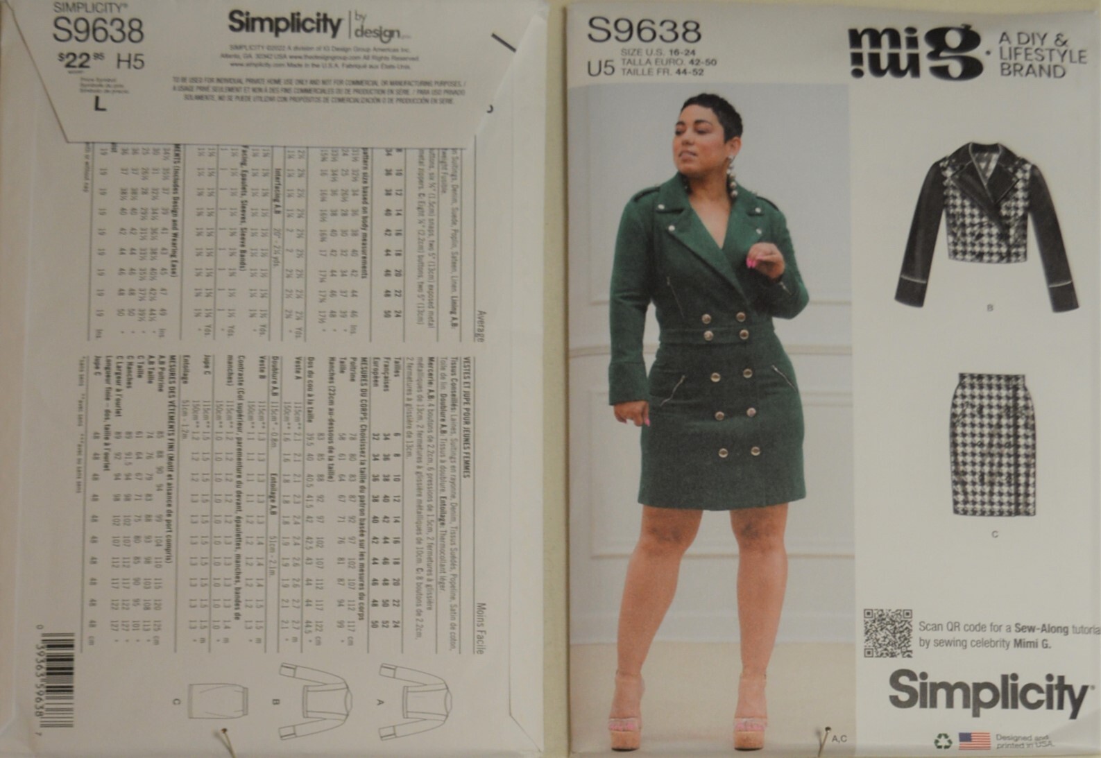 Simplicity S9638 Misses' Jackets and Skirt by Mimi G Sewing Patterns ...