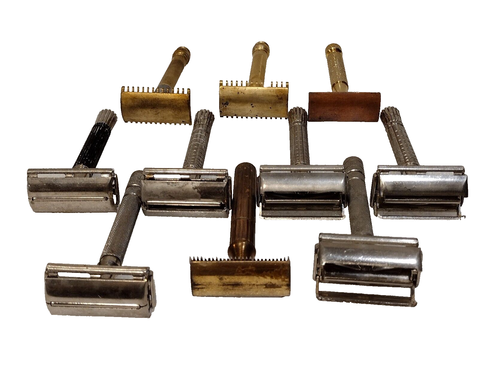 Lot Of 10 - Vintage Gillette Razors Brass Adjustable | eBay