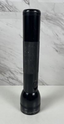 Mag-Lite 2 D-Cell Battery Flashlight 10" Police Style Black USA Vintage ...
