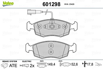 VALEO Disc Brake Pad Set Front For FIAT 500 C Grande Punto Evo Van ...