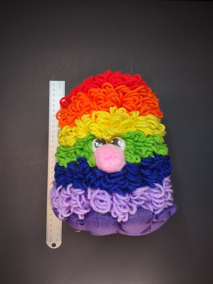 Vtg Handmade toy Rainbow WEEPULS WEEPLE WUPPIE WUPPET yarn loop plush ...
