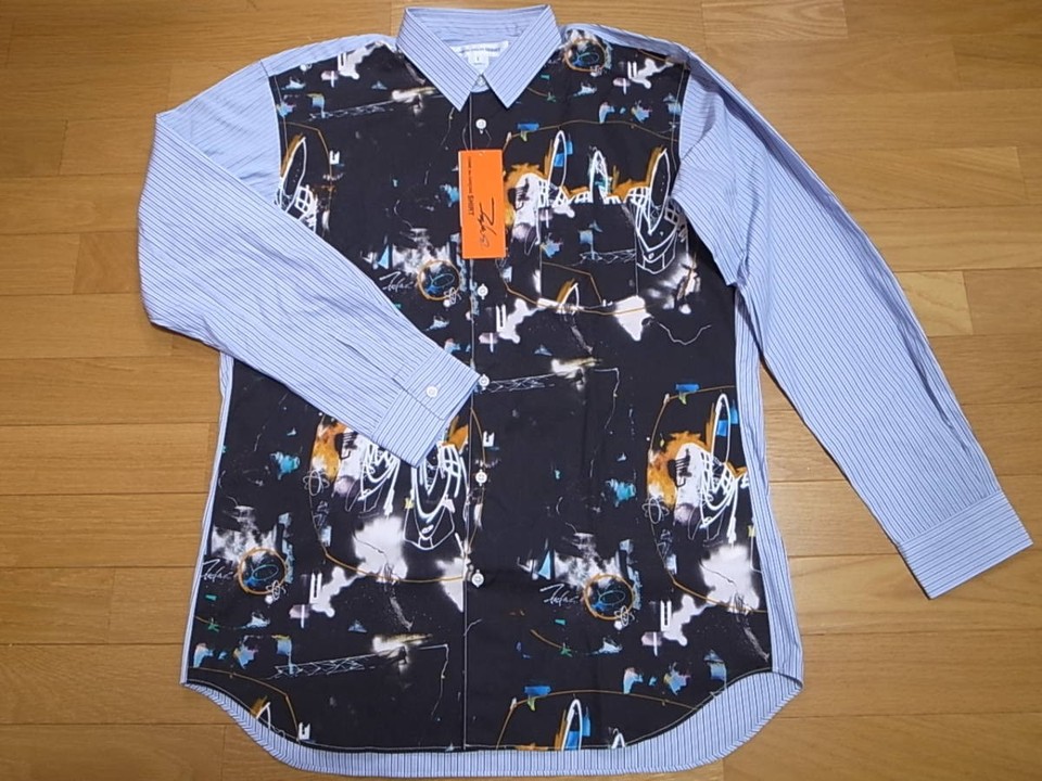 FUTURA x COMME des GARCONS SHIRT PRINT SHIRT CDG FUTURA2000 BLUE STRIPE ...