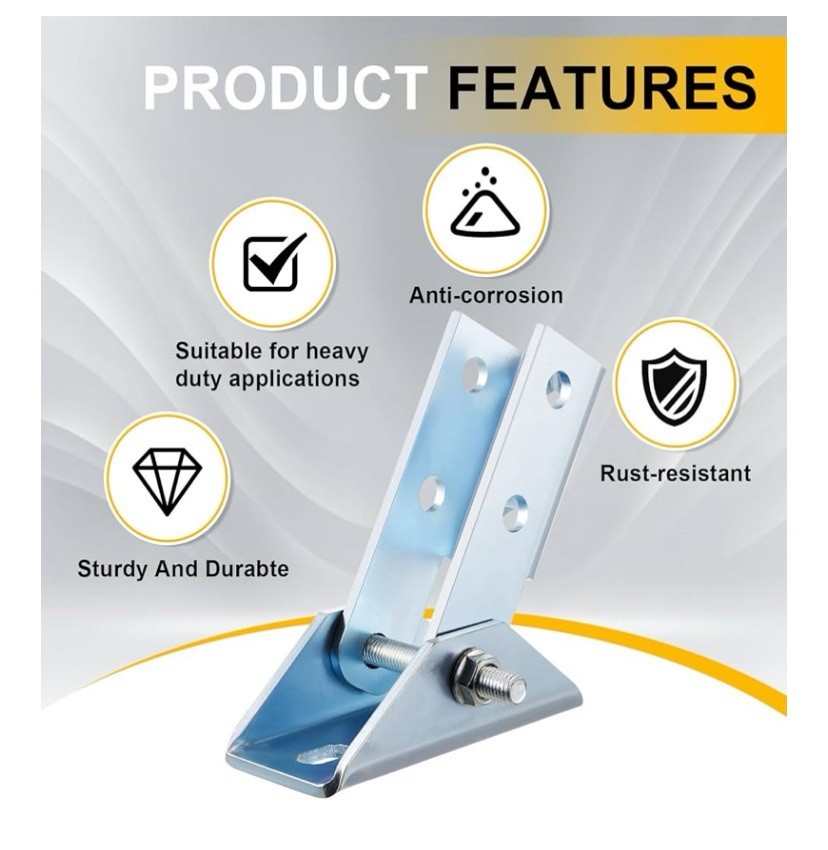 Yaocom 8 Pcs Adjustable Brace Fitting, Fit For 1/2” Bolt In 1-5/8 ...