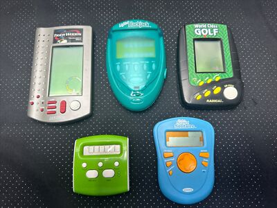 Handheld Game Lot Of 5 Radica Lighted Blacjack Solitaire Tiger Woods ...
