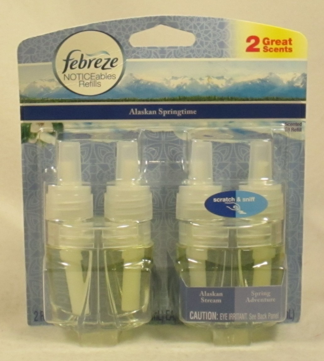 2 Febreze NOTICEables Scented Oil Refill ALASKAN SPRINGTIME Air ...
