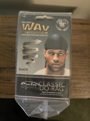 Lot of 8 Firstline WAV Enforcer Spin Classic Do-Rag Black long tail/tie ...