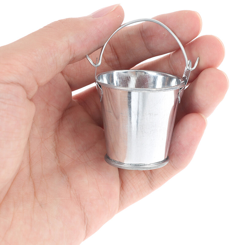 1Pc 1:12 1/6 Dollhouse Miniature Metal Bucket Dolls House Kitchen ...