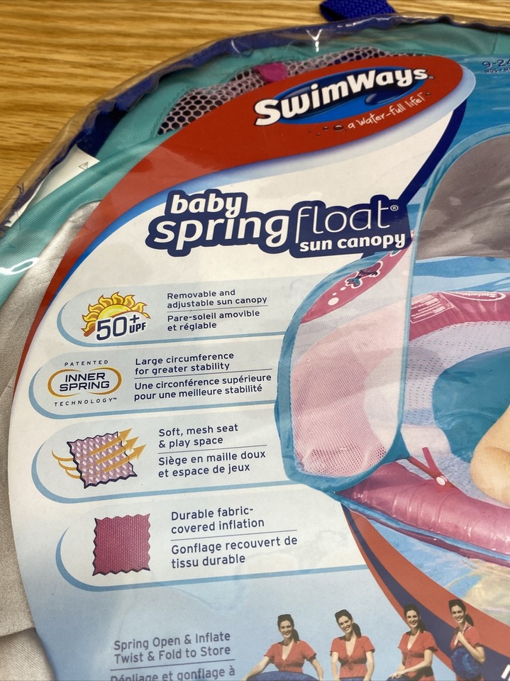 SwimWays Inflatable Baby Spring Pink Fish Round Pool Float with ...