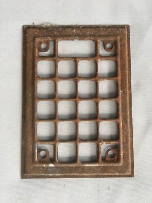 1 Antique Stamped Steel Wall Heat Grill Ceiling Vent 5x7 Rust Fireplace ...