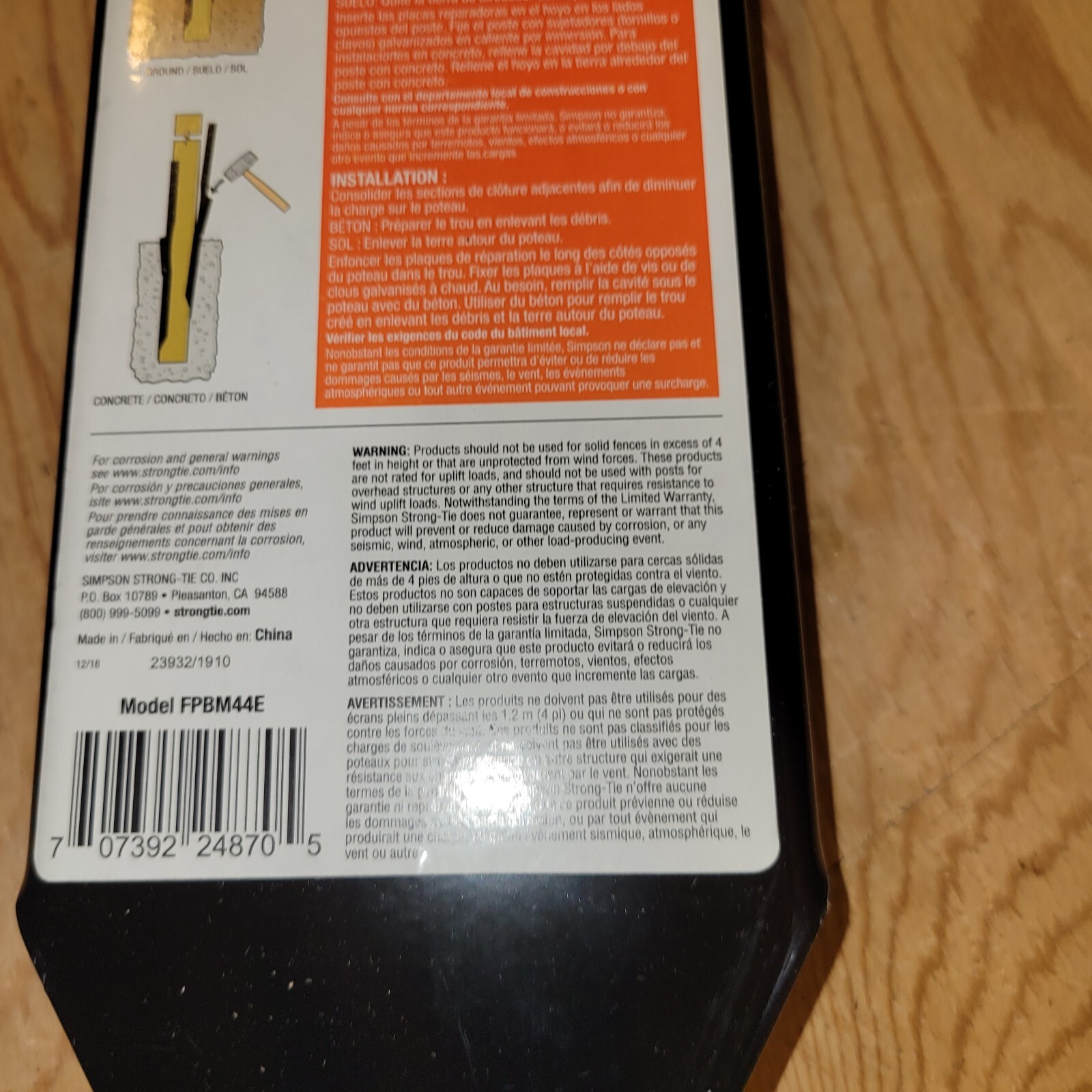 Simpson Strong-Tie FPBM44E Powder-Coated 12-Gauge E-Z Mender - Black ...