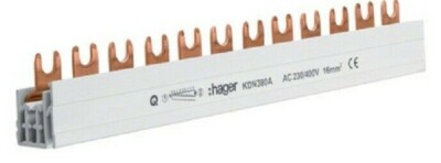 Hager INSULATED BUSBAR HAGKDN380A 12-Modules 3-Phases 80A Fork Type ...