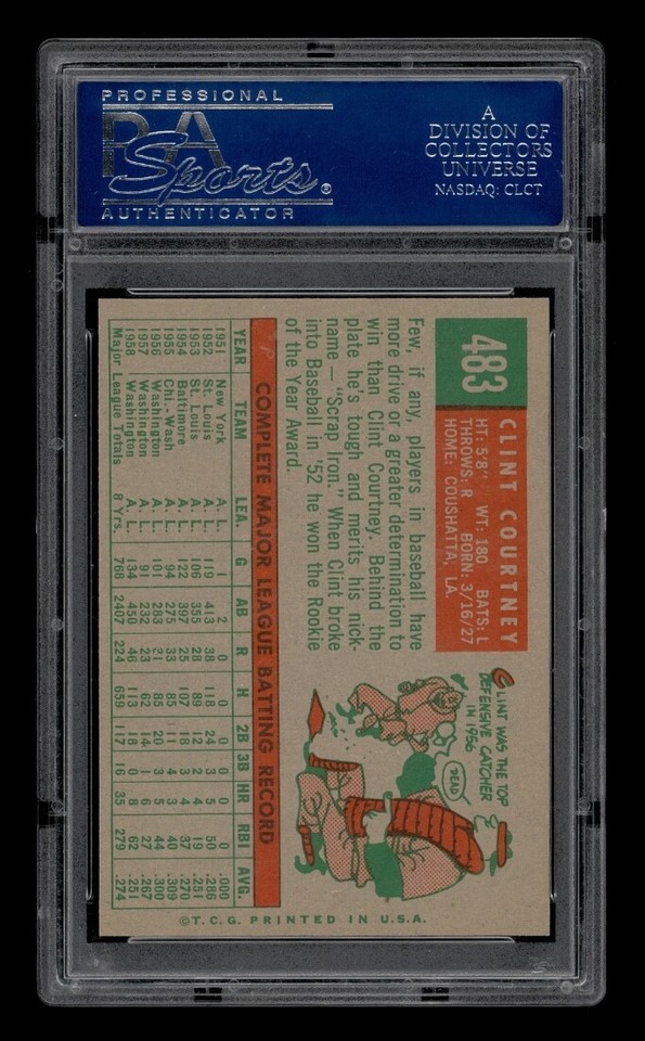 1959 Topps Set-Break #483 Clint Courtney PSA 8.5 NM-MT+ | eBay