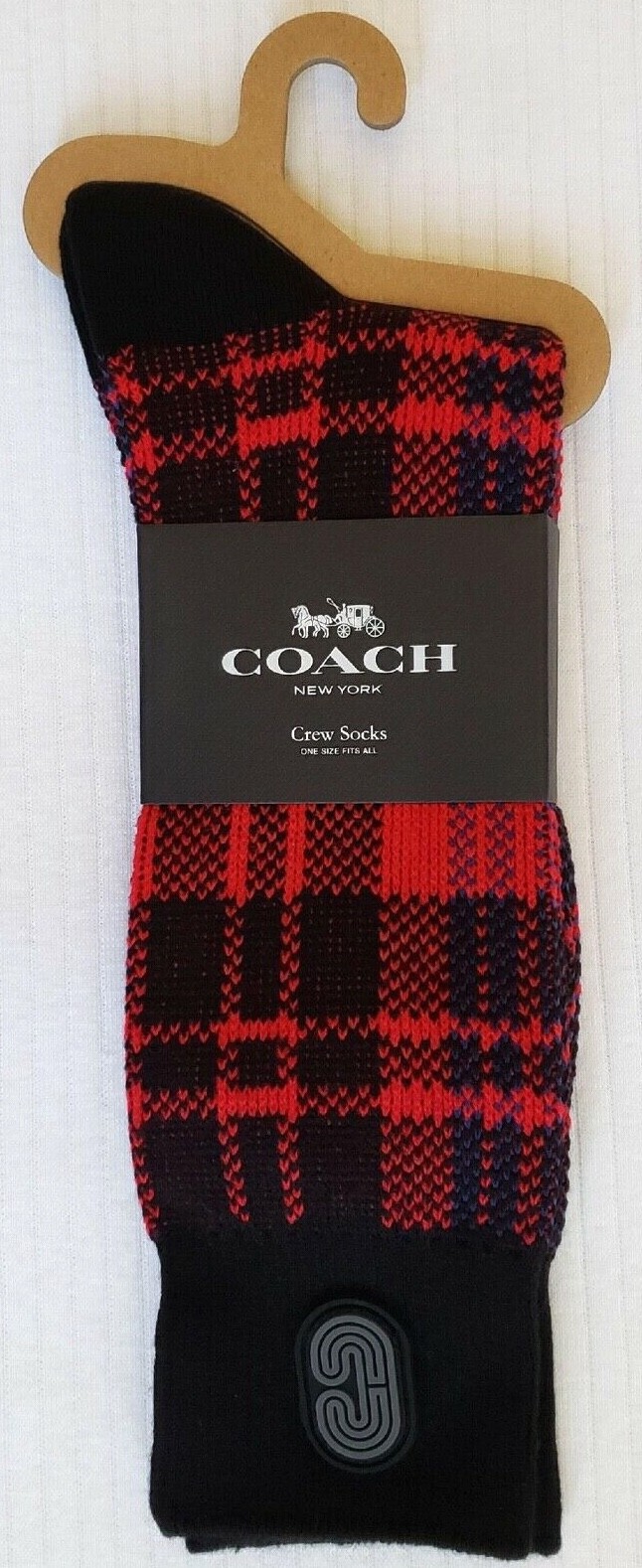 COACH MEN'S RED PLAID SOCKS:NWT C6395 | eBay