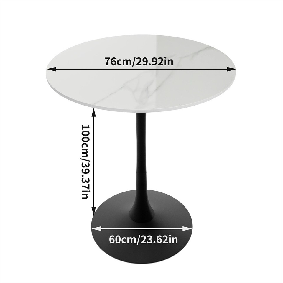 Smooth Round Sintered Stone Breakfast Bar Table Bistro Pub Table Tulip ...
