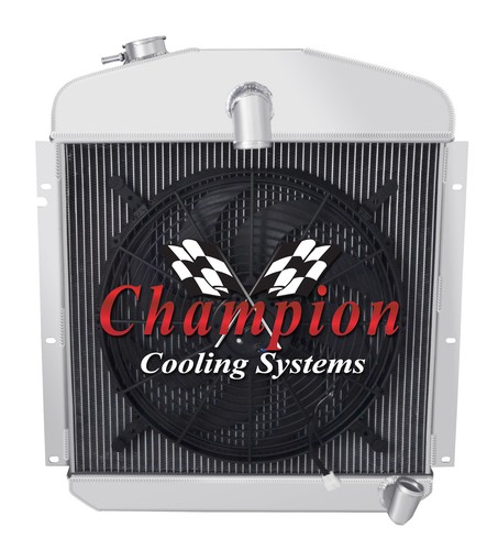 MN Champion 3 Row Radiator W/ 16" Fan for 1947 - 1949 Plymouth Coupe # ...
