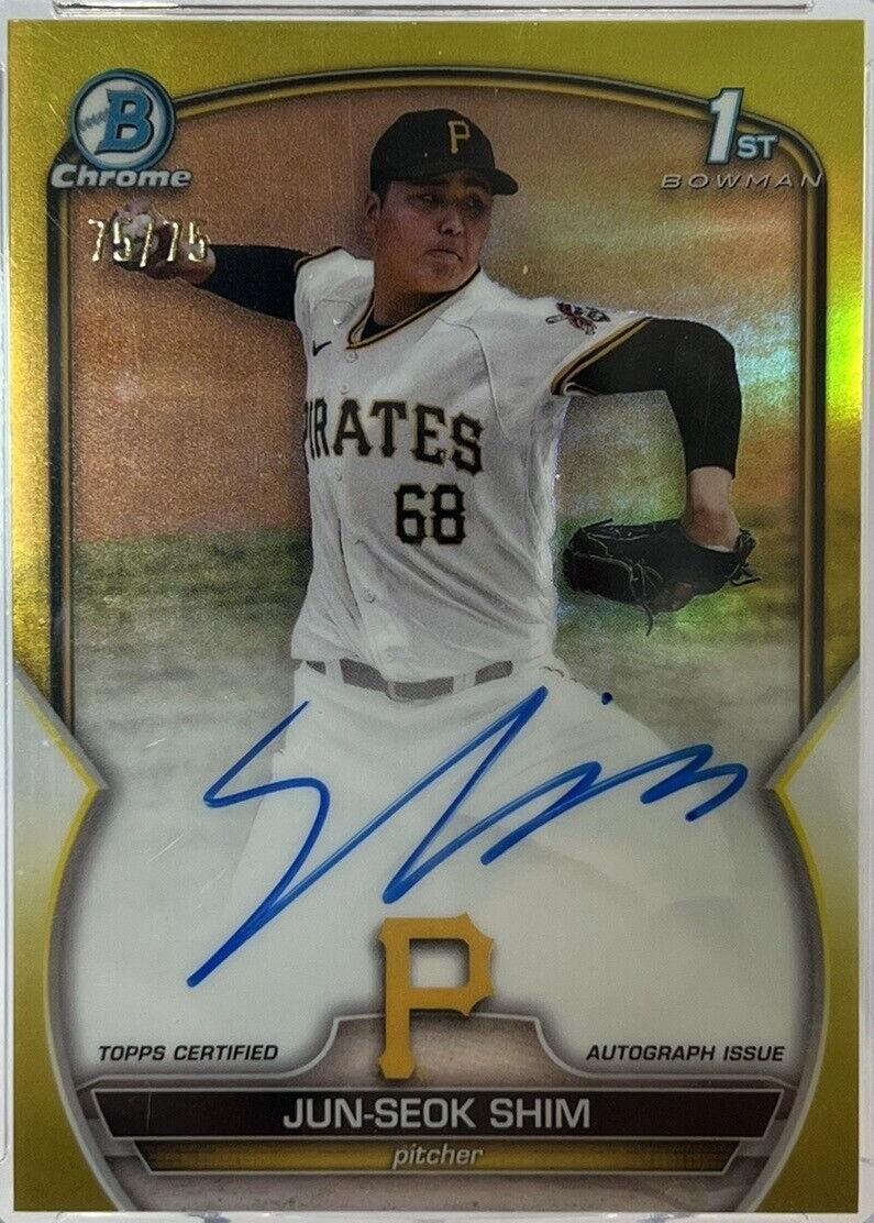 2023 Bowman Chrome - Prospect Autographs Jun-Seok Shim #CPA-JSH Yellow ...