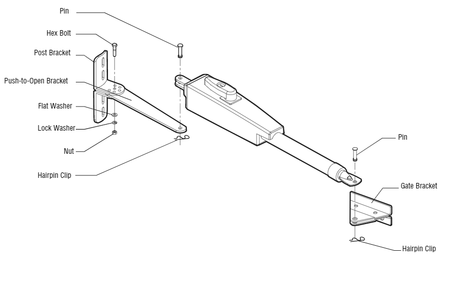 Liftmaster 50-19503 Push to Open Bracket per Arm LA400 LA412 Swing Gate ...