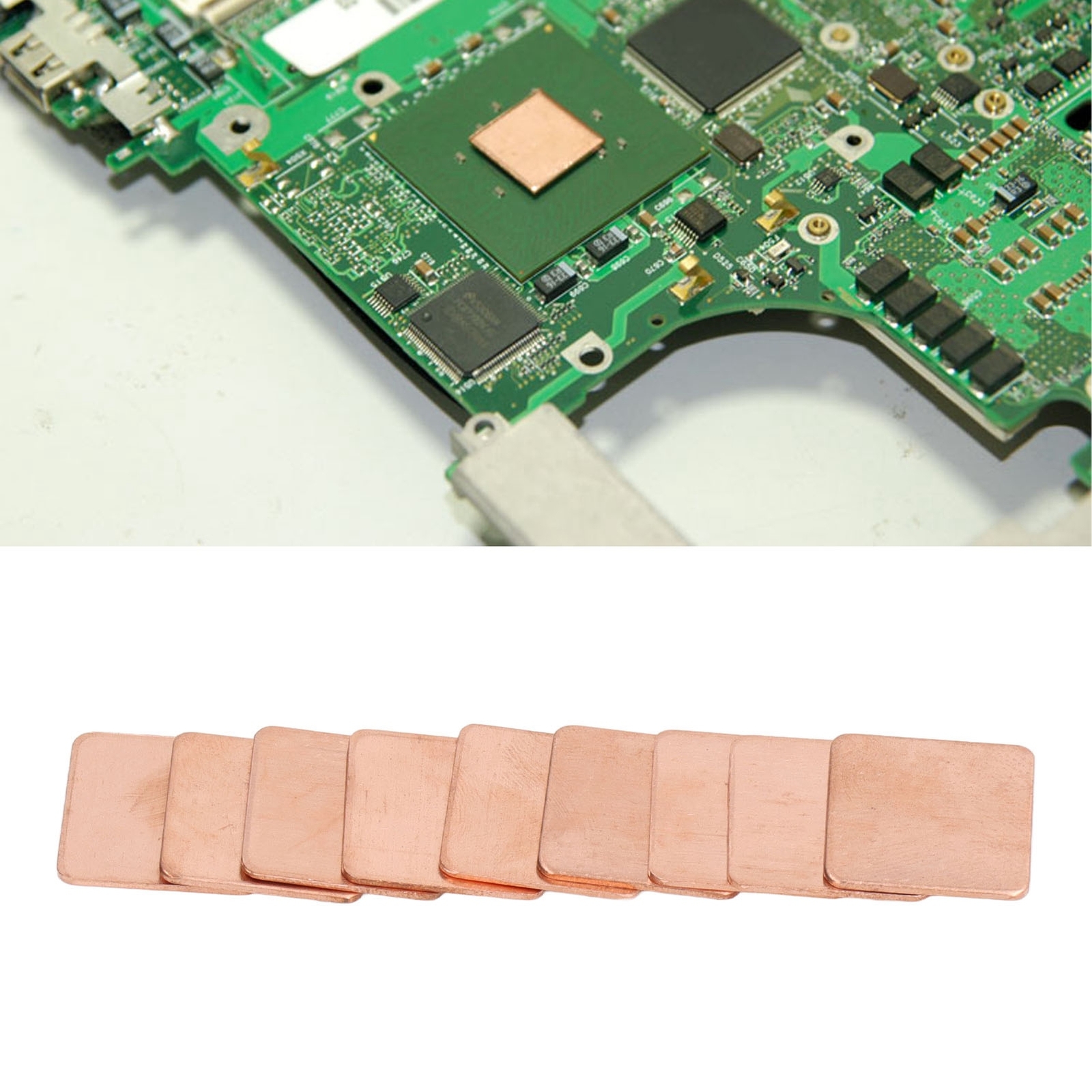 100Pcs Heatsink No Burr Red Copper Plate Cooler Heat Sink Thermal Pad ...