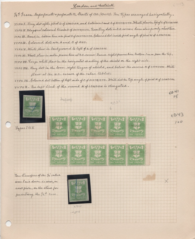 UK 1866–1869 SPECIALIZED COLLECTION OF 65 LONDON CIRCULAR DELIVERY ...