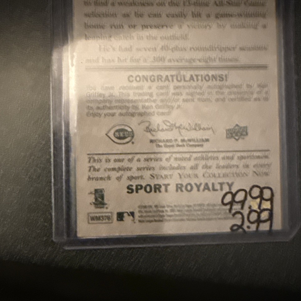 2008 UD Goudey Sport Royalty: Ken Griffey Jr. SP Auto | eBay