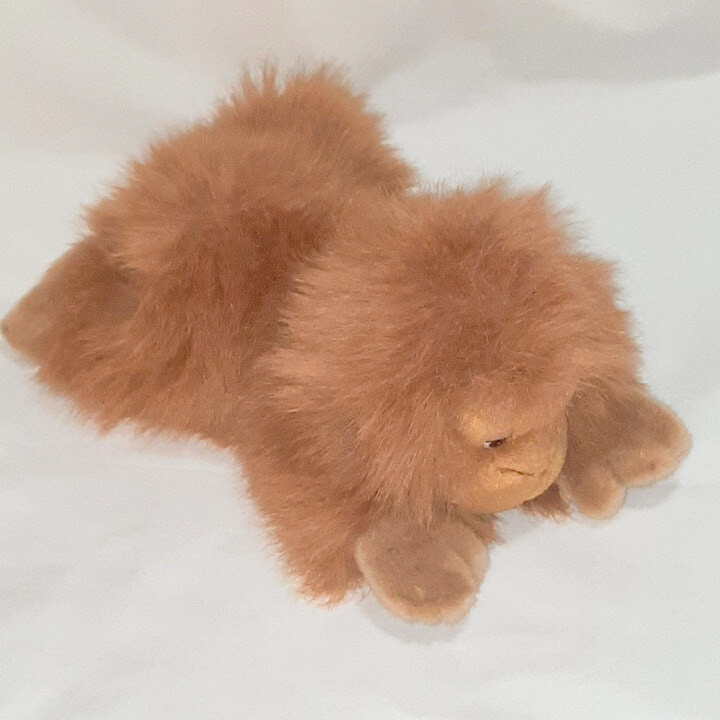 A&A Ollie Monkey Orangutan Flopsies Shaggy Brown Laying Plush Bean Bag ...