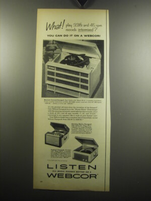 1957 Webcor Fonograf Advertisement - Coronet, Holiday and Festival | eBay