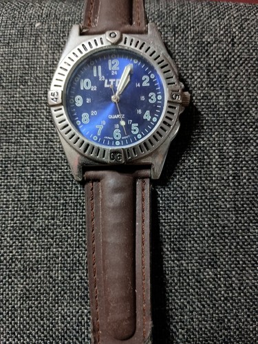 Mens Advance LTD Quartz Movt Silver Tone Blue Dial Watch Japan Untested ...