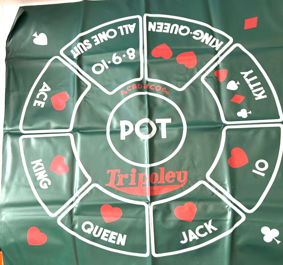 Tripoley Deluxe Edition No. 111 1969 Game Box And Mat Only Cadaco Rummy ...