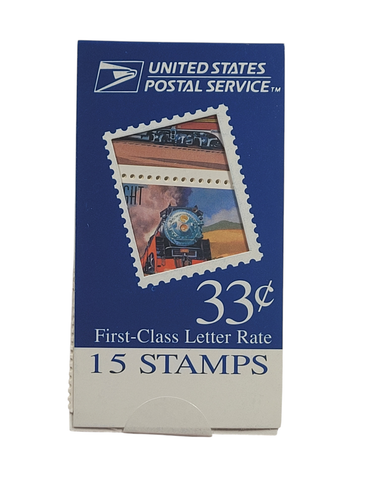 USPS 15 33 Cent Stamps First Class Letter Rate ALL ABOARD Rare HTF NEW ...