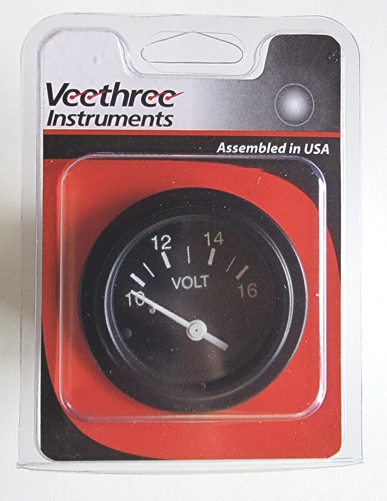 Veethree Instruments Heavy Duty Voltmeter 10-16V 81134E Gauge Backlit ...