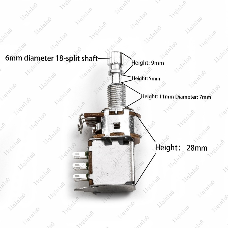 1pc Push / Pull Guitar Potentiometer A/B/25K/50K Linear Pot with 18MM ...