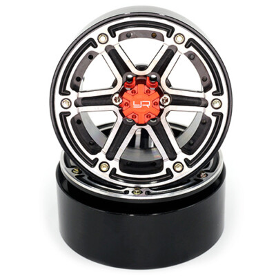 Yeah Racing WL-0118BK 2.2 Alum CNC 6 Spoke Beadlock Wheel w/Wheel Hub ...