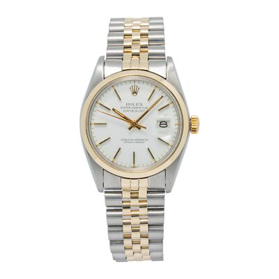 Rolex Datejust 16003 18K Yellow Gold Two Tone Jubilee White Matt Dial ...
