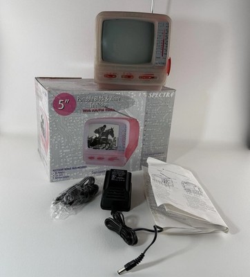 VTG Spectra 5″ Portable TV Radio – Translucent Red/Pink CRT AM/FM ...