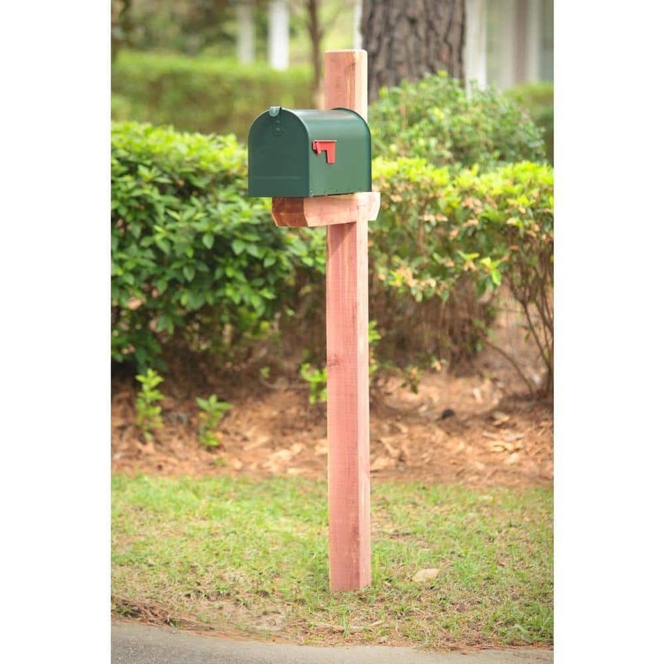 Architectural Mailboxes Cedar Deluxe, Drive-In, Crossarm, Mailbox Post ...