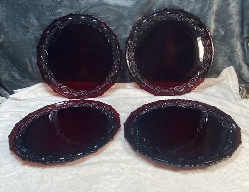 VINTAGE 1876 CAPE COD RUBY RED 10-3/4" DINNER PLATE Lot of 4 Avon | eBay