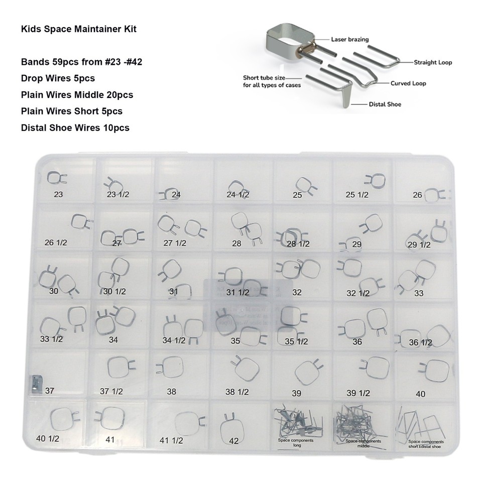 Dental Kids Ortho Preformed Space Maintainer Band 23#-42# Loops Wire ...