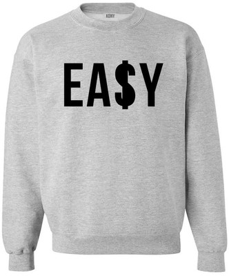 KINGS OF NY EASY MONEY SWEATSHIRT SWAG BLACK FUNNY FLY NEW YORK CITY ...