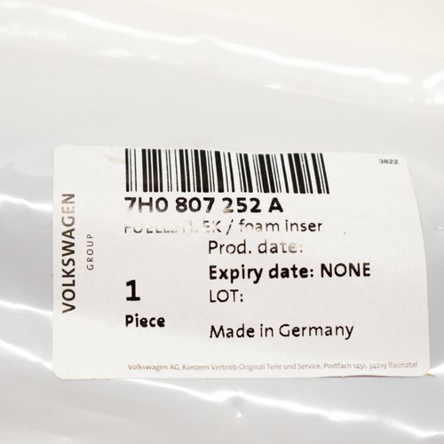 VOLKSWAGEN TRANSPORTER T5 REAR BUMPER FOAM FILLER PIECE 7H0807252A NO🇺🇸 ...