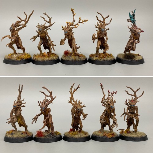 10 DRYADS WOOD ELVES ELF SYLVANETH WARHAMMER AGE OF SIGMAR PAINTED TREE ...