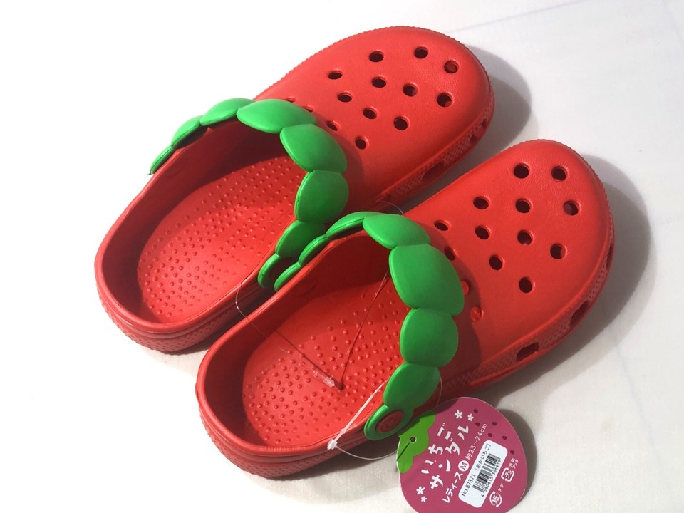 Strawberry Clog sandals Slippers Shoes. kawaii cute.fruit. FROM JAPAN ...