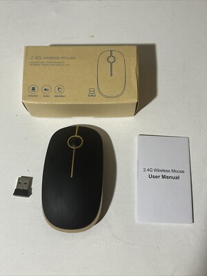 Jelly Comb 2.4G Wireless Mouse Plug & Play With Box Gold & Black Design ...