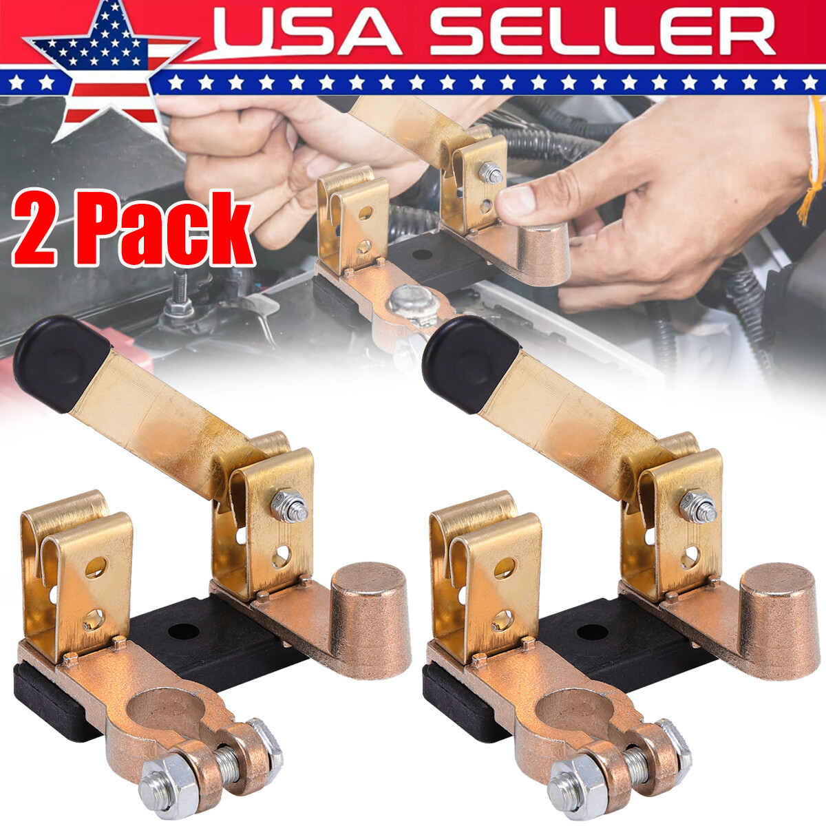 2X Knife Blade Switch Battery Disconnect Top Post HEAVY DUTY SHUT OFF ...