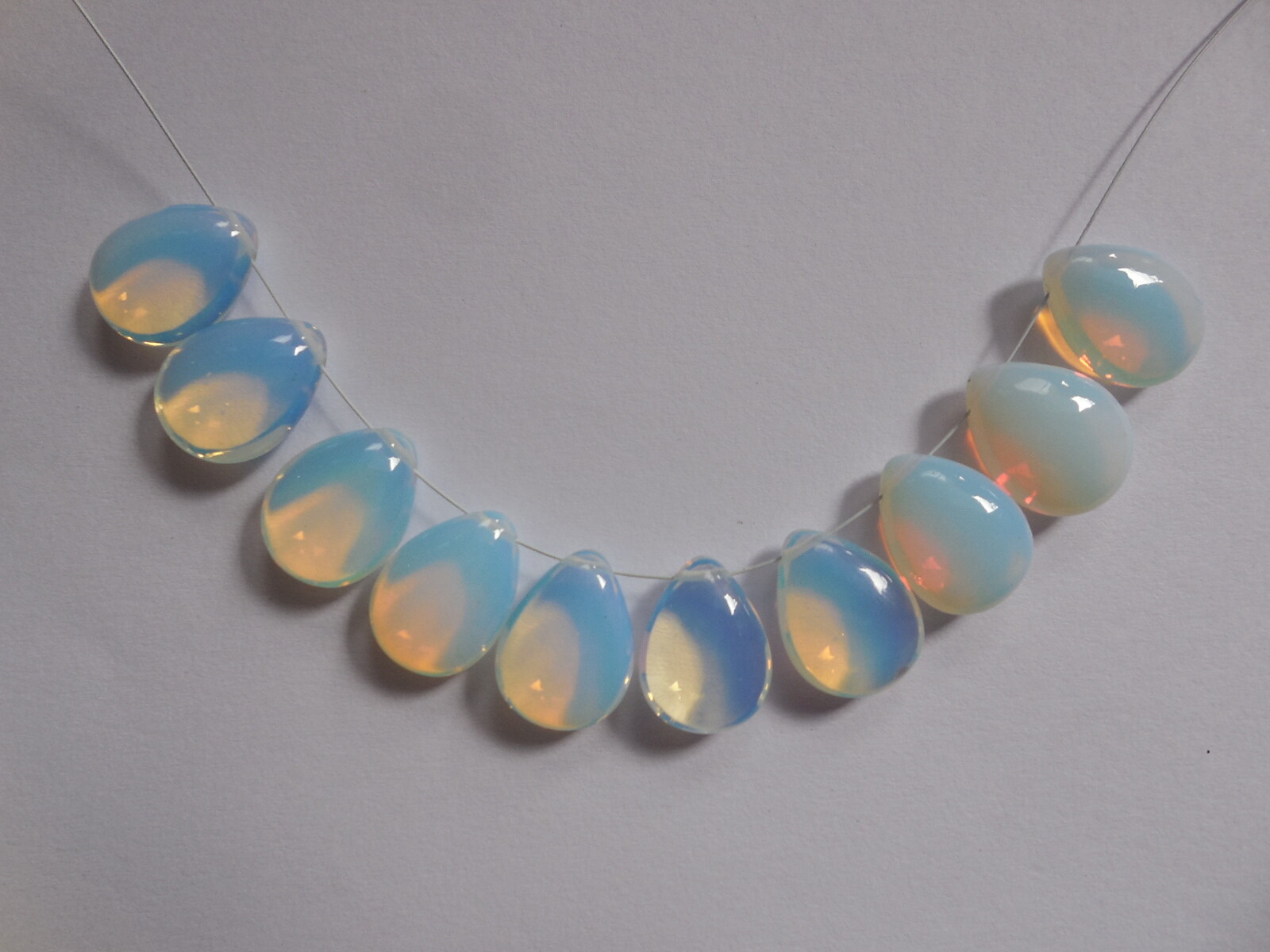 10 Pcs Chines Opallite Smooth Beads, Pear Jewelry Making Beads, Charm ...