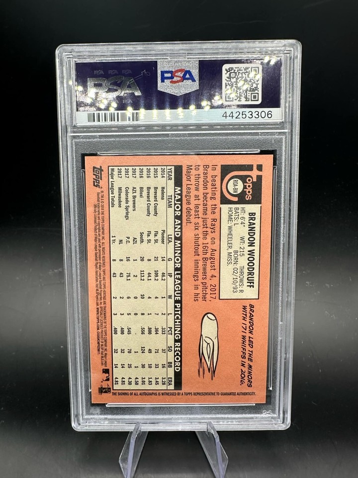 2018 Topps Heritage Real One Red Ink Brandon Woodruff RC ROOKIE Auto ...