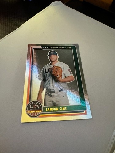 Landon Sims Baseball Card Number 28 Panini Brand card USA Stars And ...