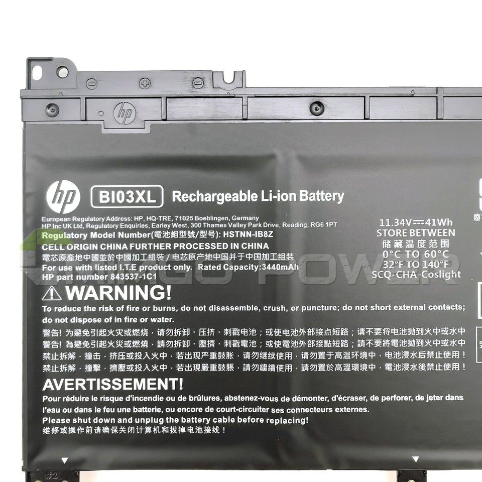 New Genuine BI03XL Battery for HP Pavilion X360 13-U 14-AX HSTNN-UB6W ...